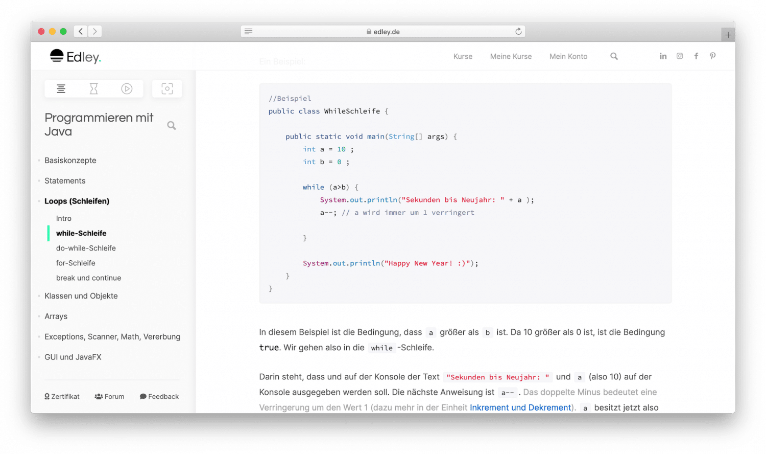 Java Online-Kurs – Java programmieren lernen | EDLEY