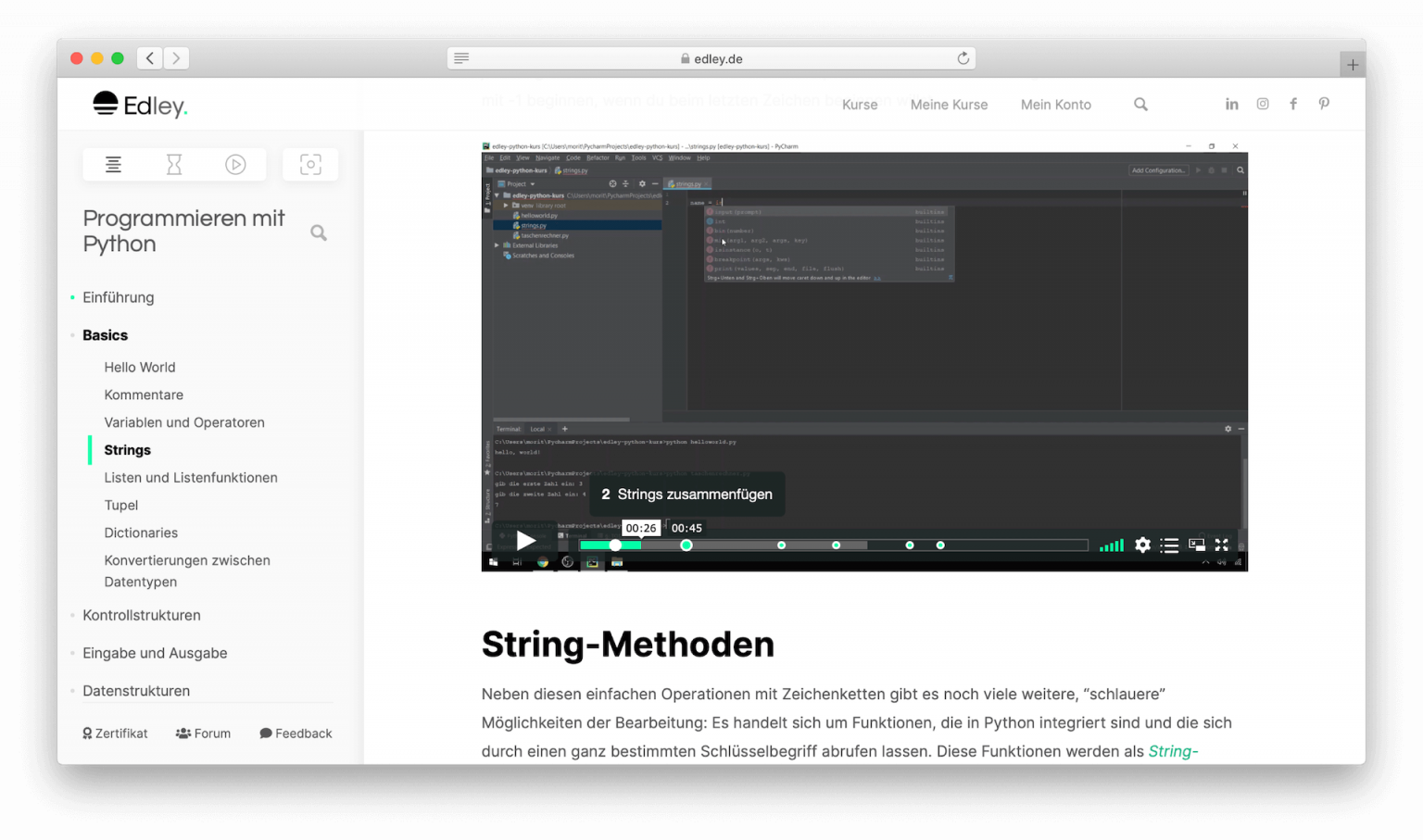 Python Online-Kurs mit Zertifikat - Python Kurs online | EDLEY