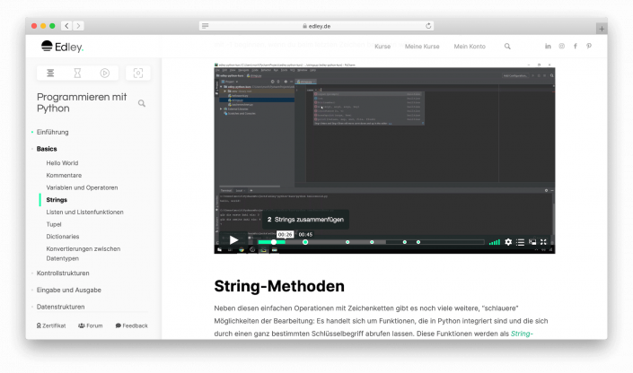 Python Online-Kurs mit Zertifikat - Python Kurs online | EDLEY