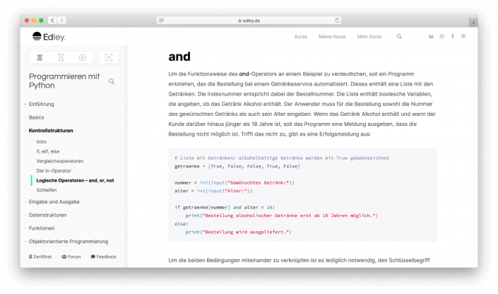 Python Online-Kurs mit Zertifikat - Python Kurs online | EDLEY