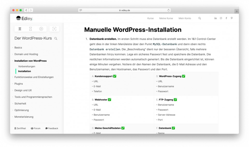 WordPress lernen mit dem WordPress Kurs online | EDLEY